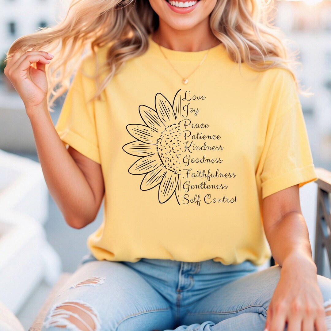 Fruit of the Spirit Christian Sunflower Womans Shirt, Faith Based ...