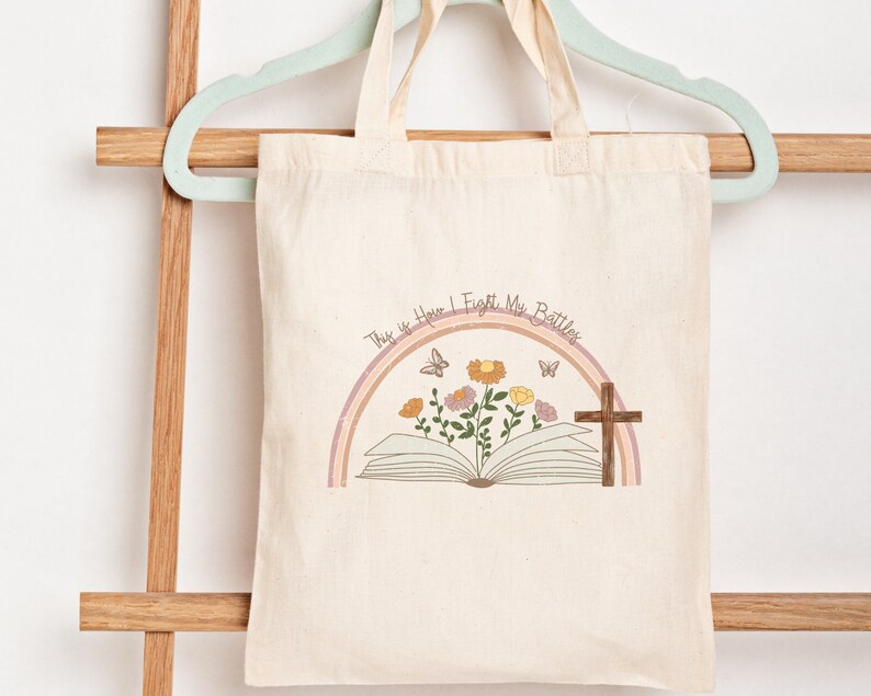Christian Gift for Women, Bible Study Bag, Christian Tote Bag Canvas ...