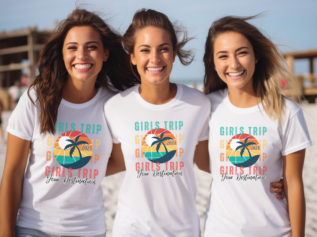 Girls Trip 2024 Shirt, Custom Girls Matching Beach Vacation Shirt ...