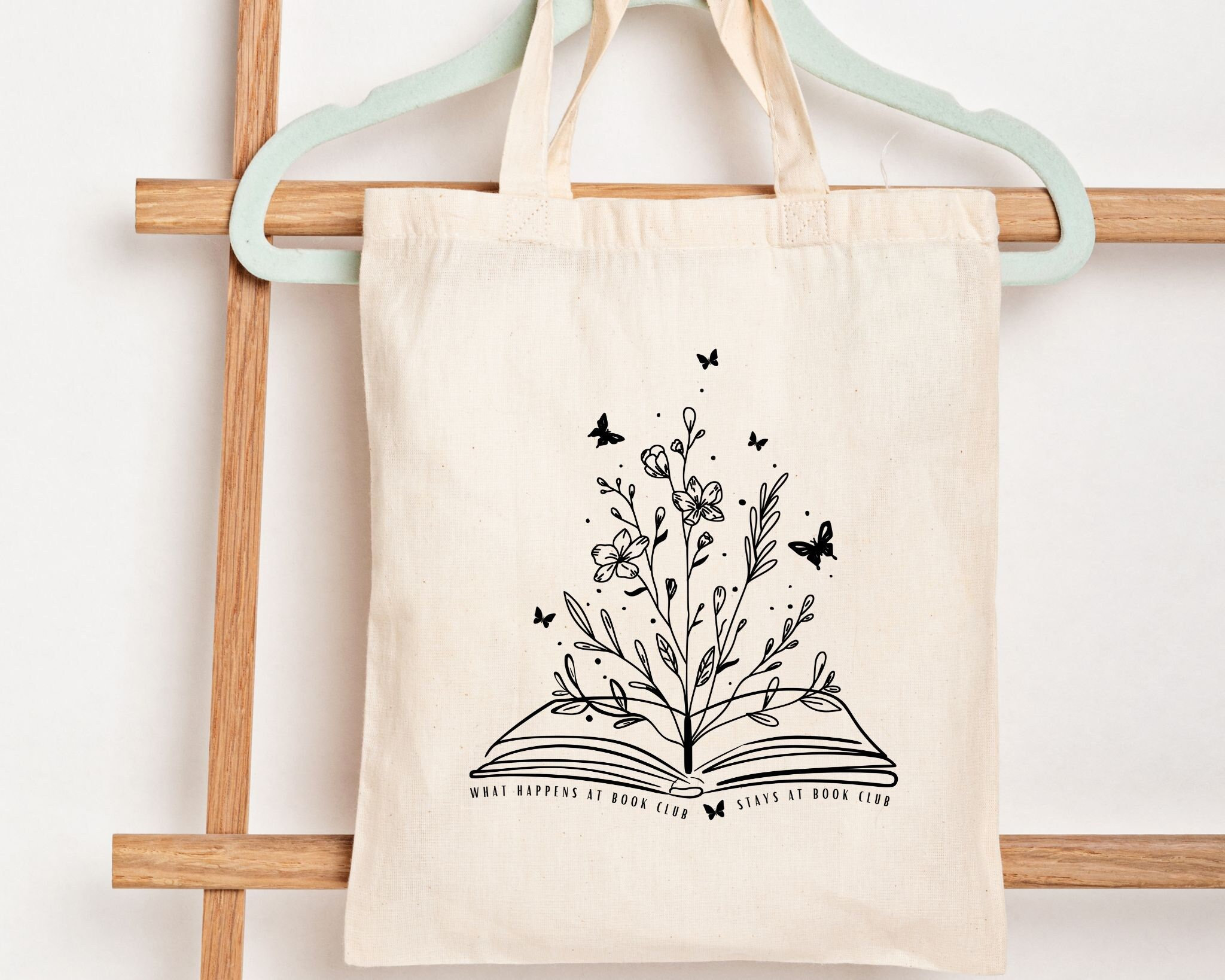 Book Club Tote Bag, Bookish Tote Bag, Book Bag Tote for Book Lovers ...