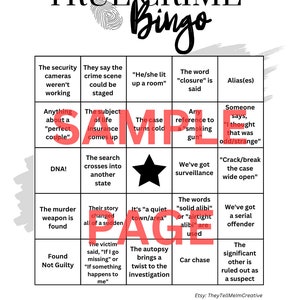True Crime Bingo - Etsy