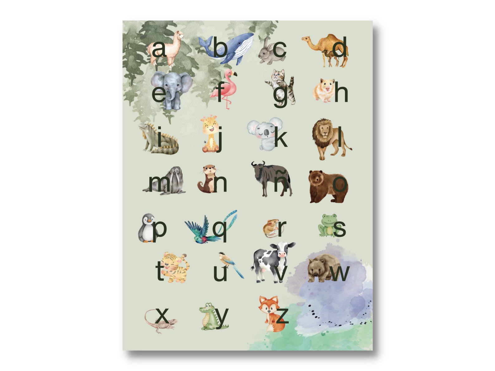 Abecedario Animales Digital | Poster Abecedario Niños | Alfabeto De ...