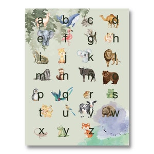 Abecedario Animales Digital | Poster Abecedario Niños | Alfabeto De ...