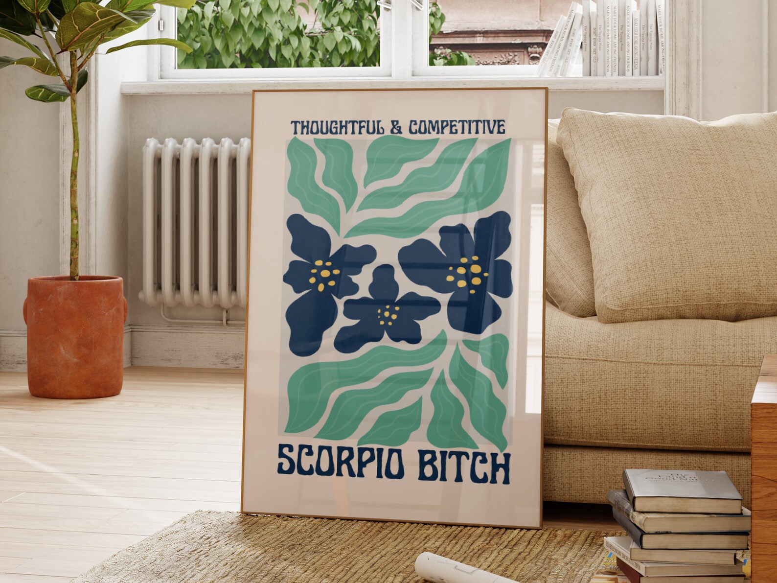 Zodiac Sign Poster, Horoscope Wall Art, Vintage Horoscope Decor ...