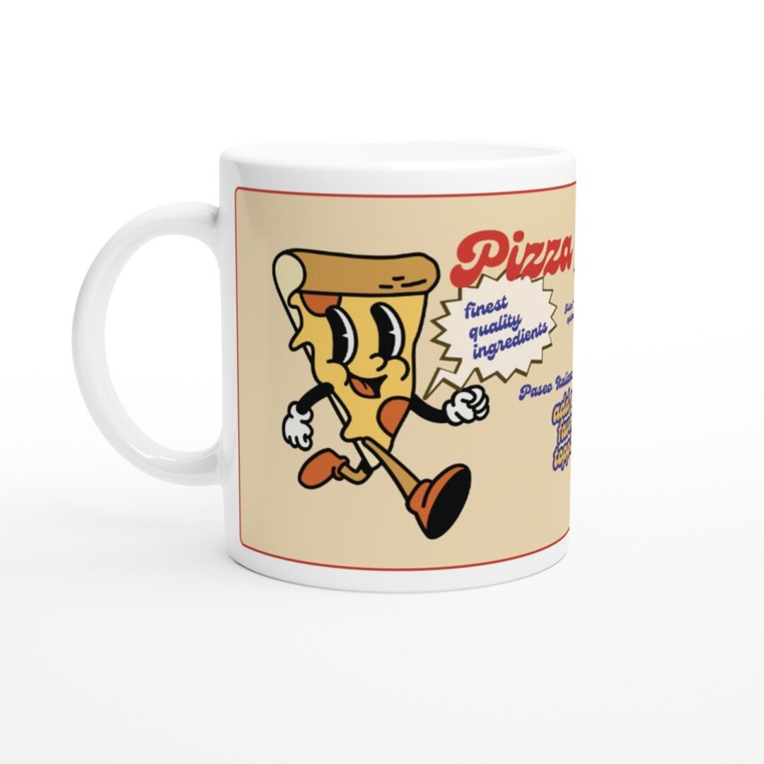 Pizza Party Retro Mug, Pizza Kitchen Vintage Mug, Pepperoni, Finest ...