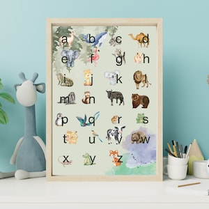 Abecedario Animales Digital | Poster Abecedario Niños | Alfabeto De ...