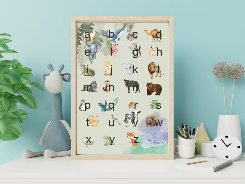 Abecedario Animales Digital | Poster Abecedario Niños | Alfabeto De ...