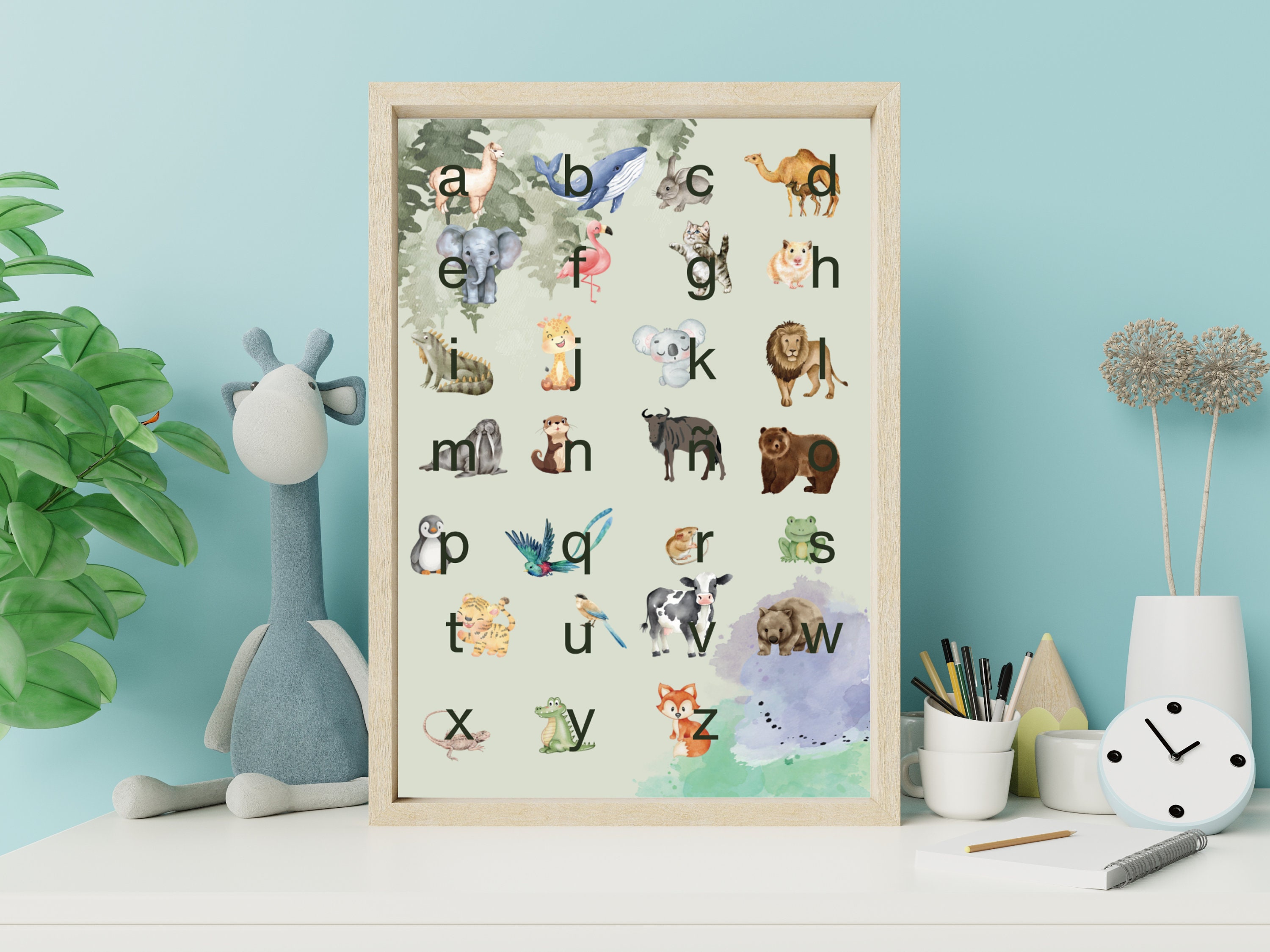 Abecedario Animales Digital | Poster Abecedario Niños | Alfabeto De ...