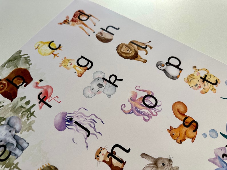 Animal Alphabet Print, Nursery Alphabet Poster, Animal Letters, ABC ...