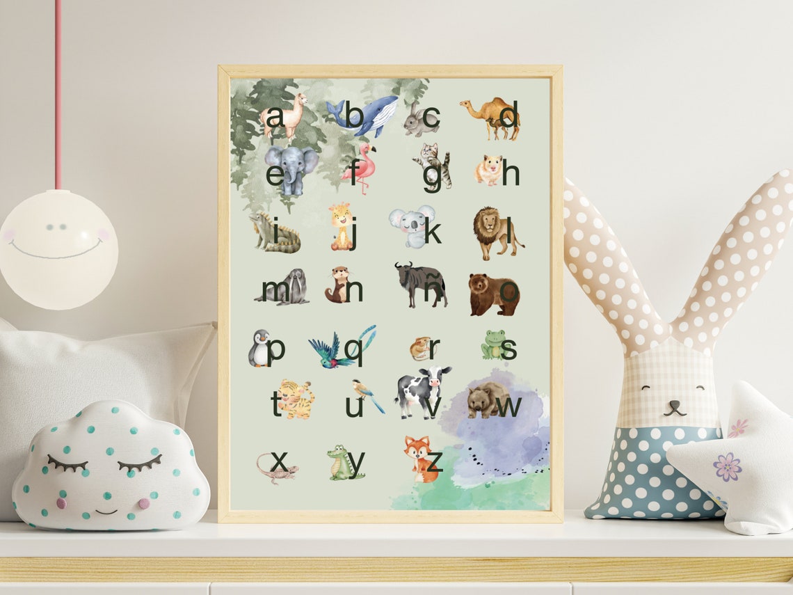 Abecedario Animales Digital | Poster Abecedario Niños | Alfabeto De ...