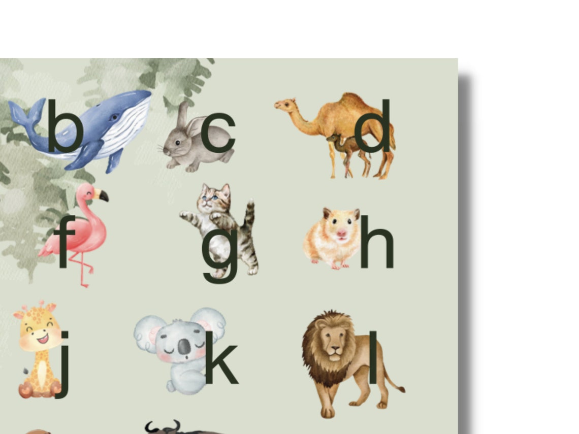 Abecedario Animales Digital | Poster Abecedario Niños | Alfabeto De ...