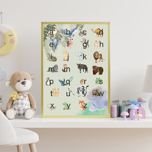 Abecedario Animales Digital | Poster Abecedario Niños | Alfabeto De ...