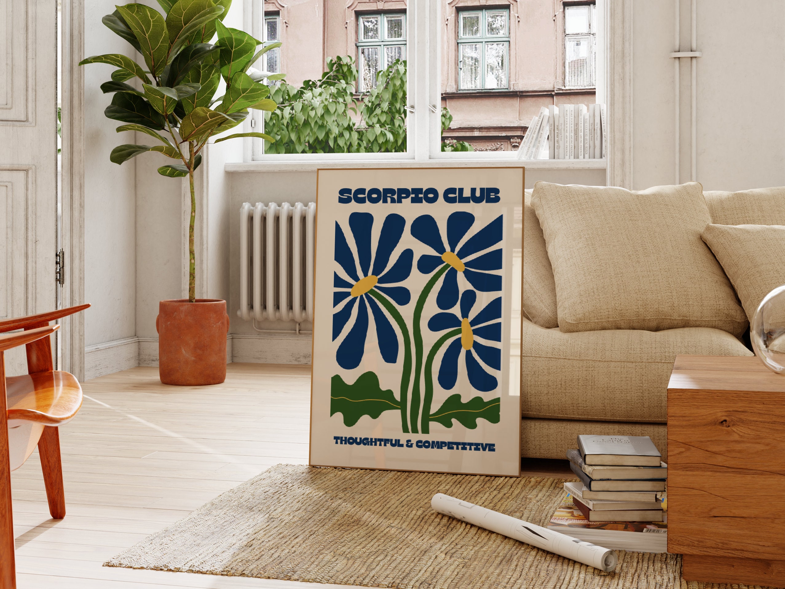 Zodiac Sign Poster, Horoscope Wall Art, Vintage Horoscope Decor ...