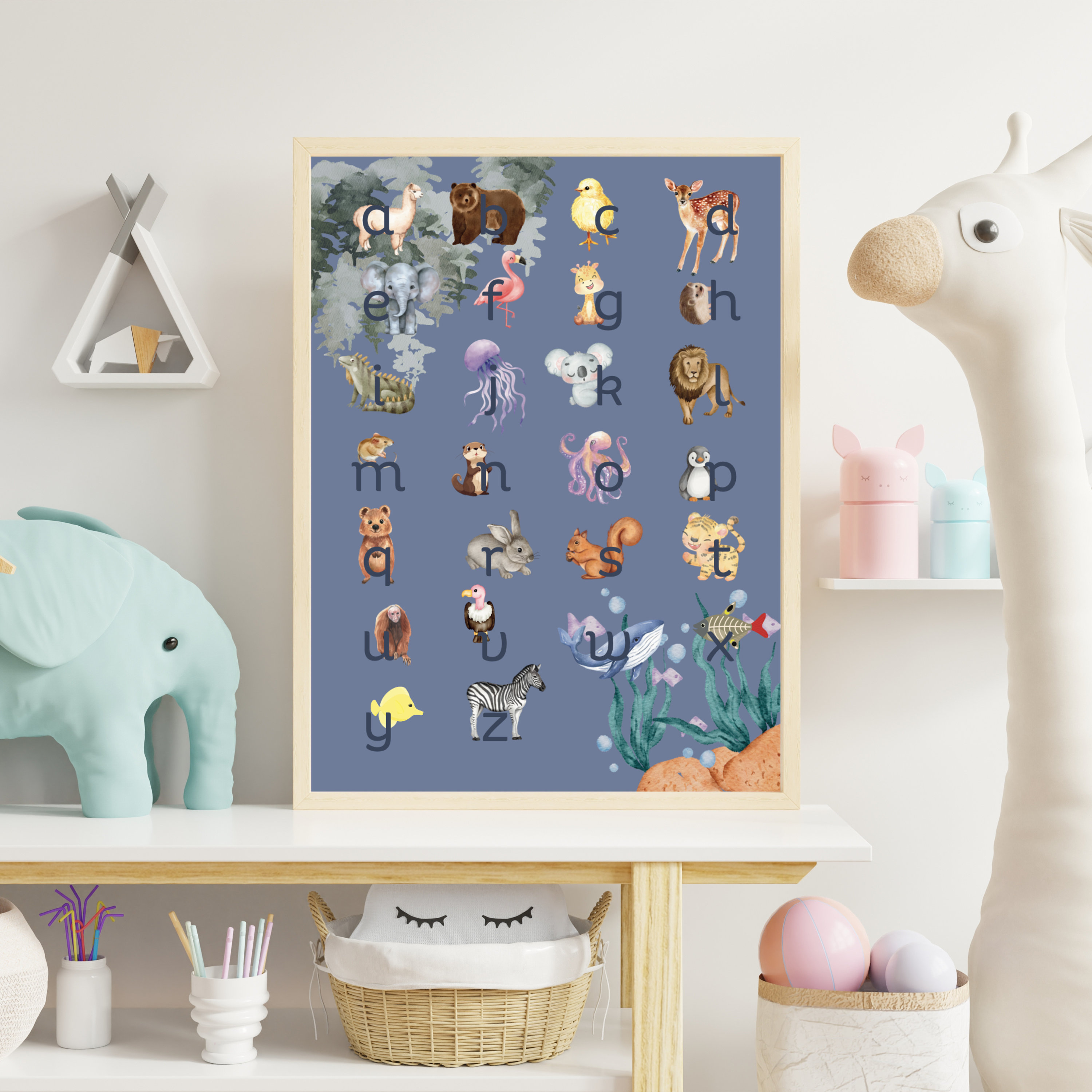 Animal Alphabet Print, Nursery Alphabet Poster, Animal Letters, ABC ...