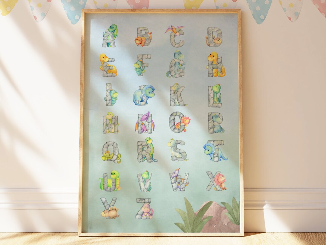Dinosaur Alphabet Digital Print | Dinosaur Nursery Print | Dinosaur ...