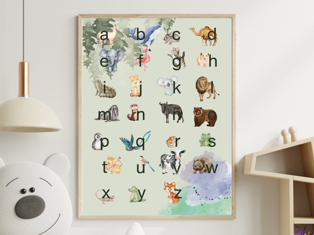 Abecedario Animales Digital Poster Abecedario Niños - Etsy