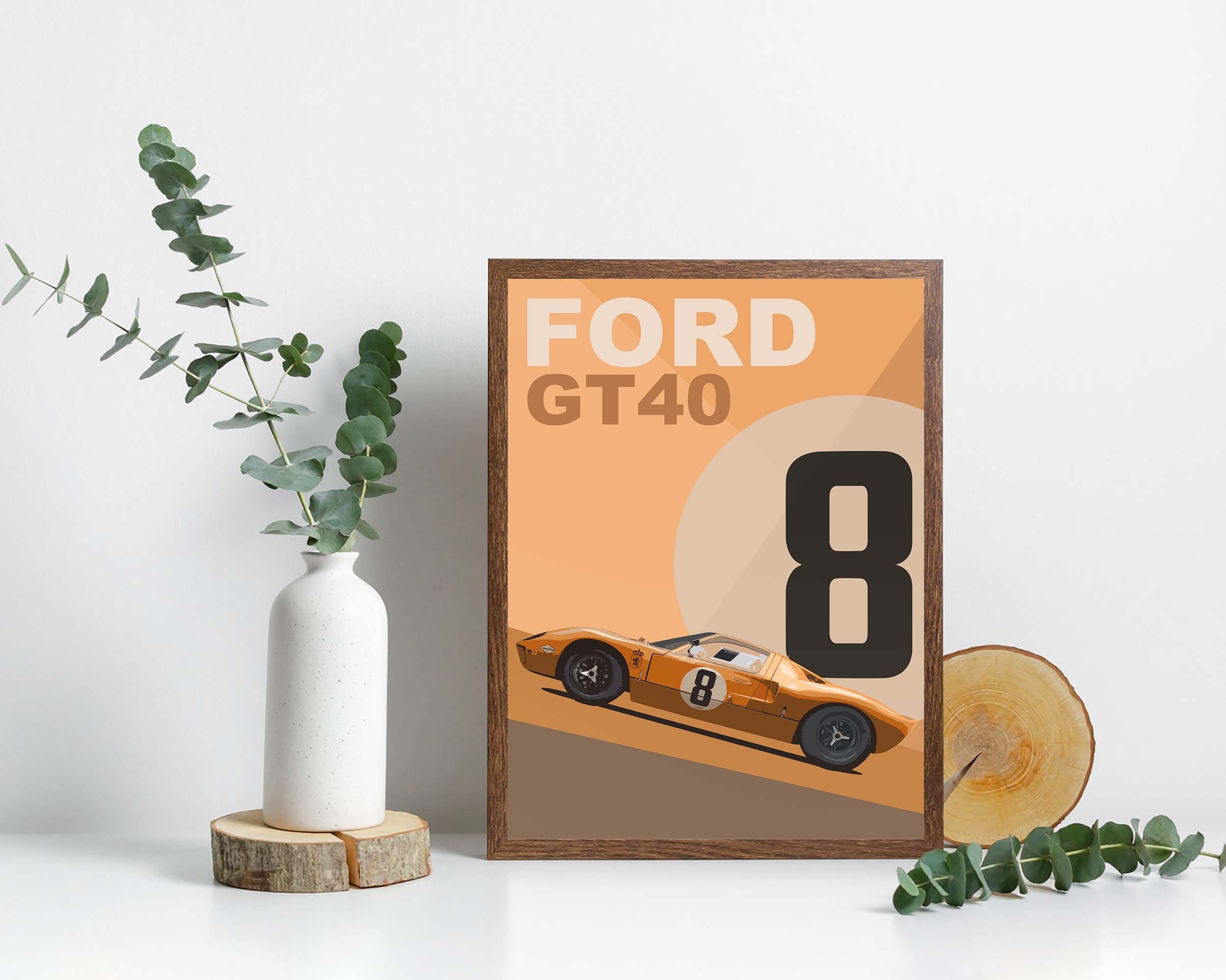 Digital Ford GT40 Wall Art, Ford GT Decor, Race Car Wall Art, Digital ...