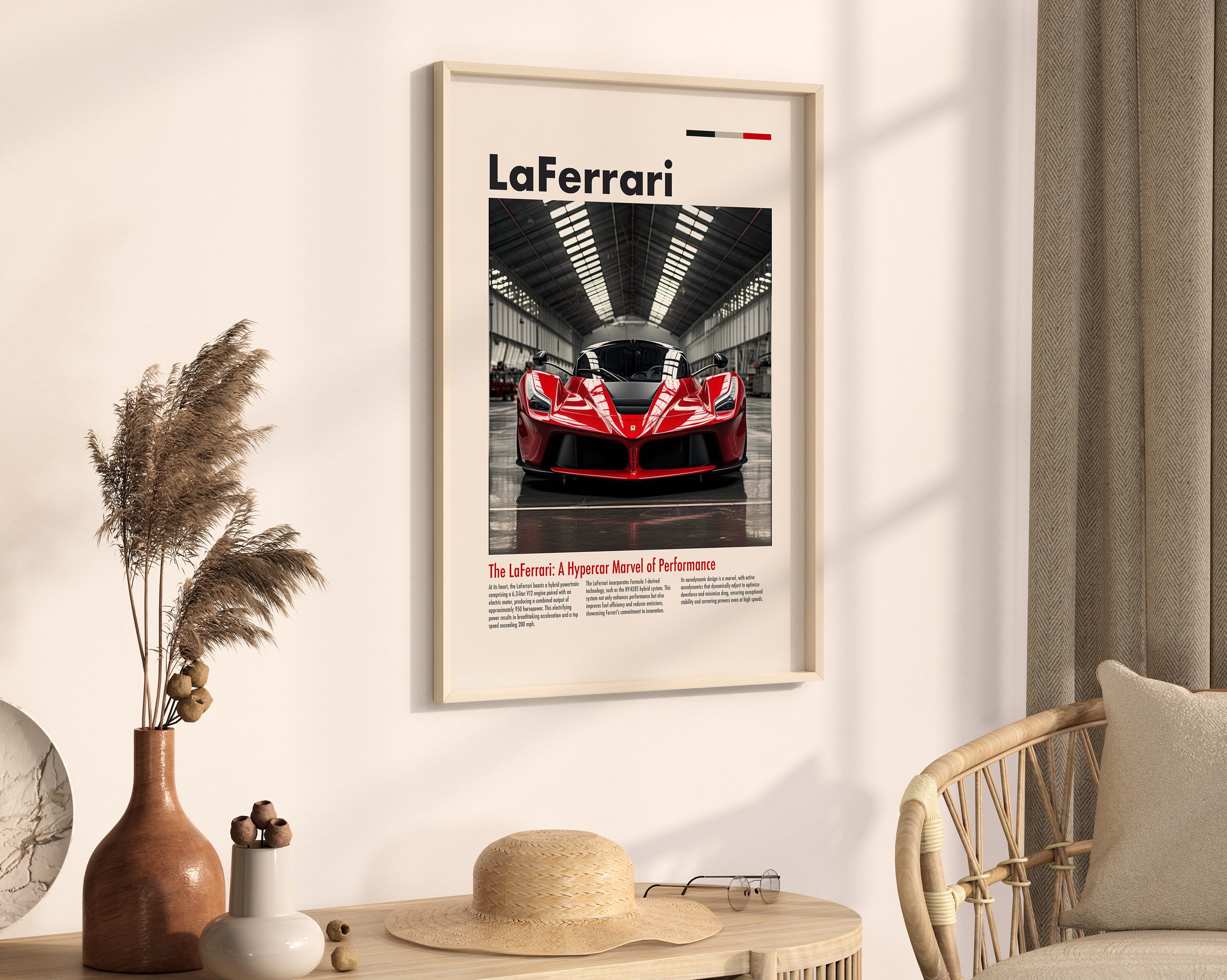 Ferrari Laferrari Poster Racing Sports Car Wall Art Cool Race Cars ...