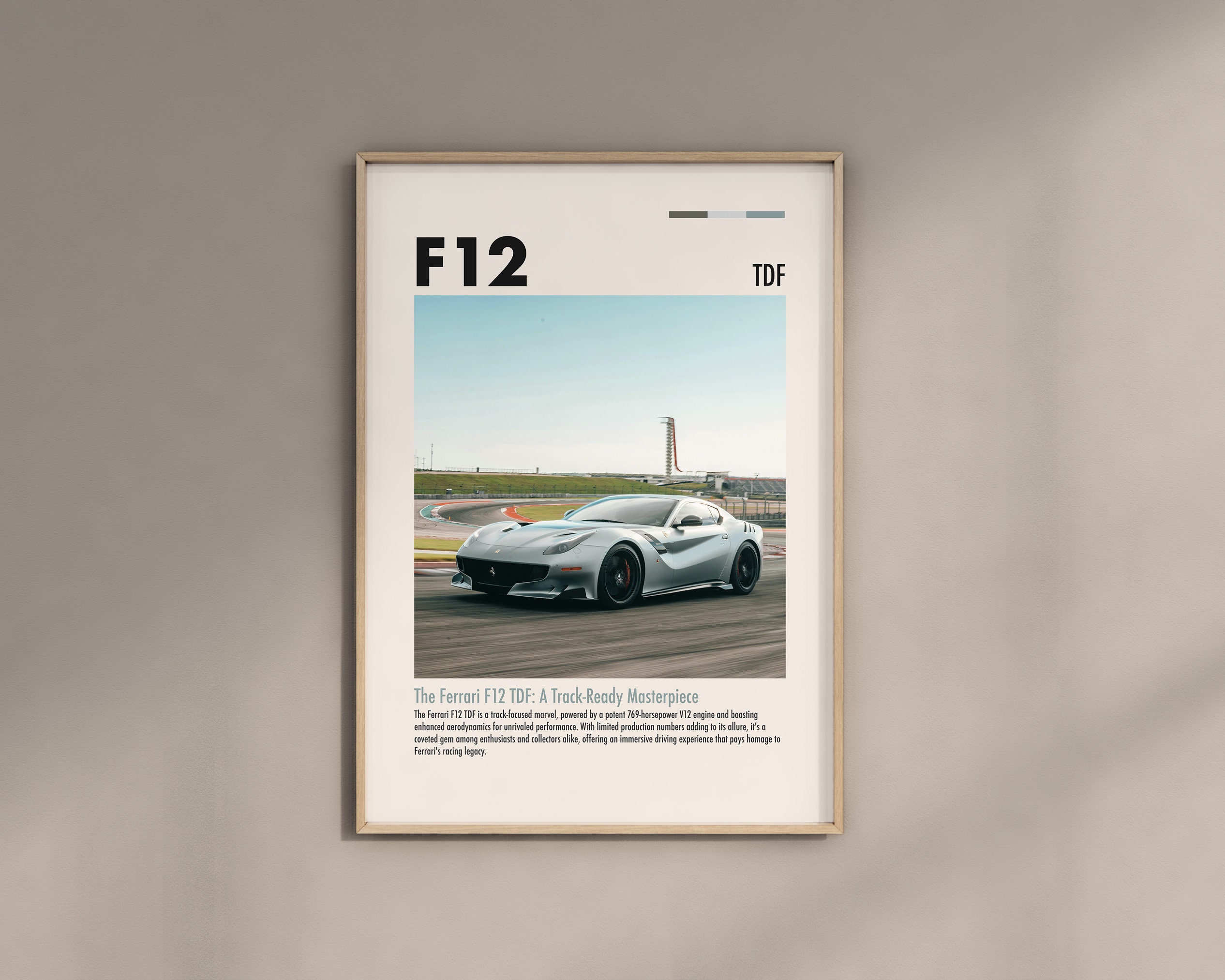 Ferrari F12 TDF Poster Hyper Car Wall Art Cool Automotive Print ...