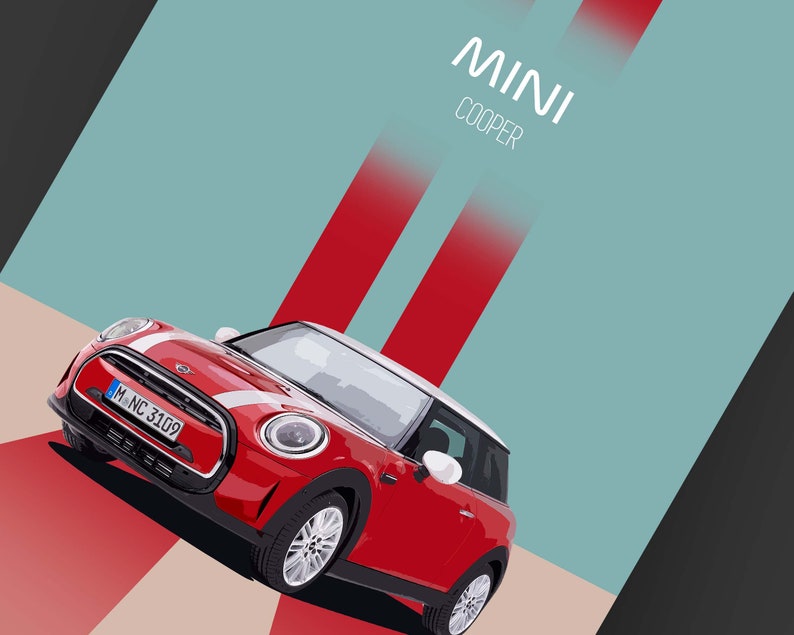 Printable Mini Cooper Wall Art, Mini Car Print, Mini Poster, Automotive ...