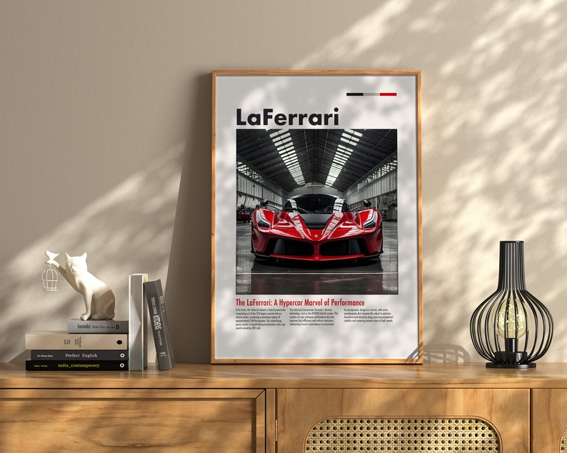 Ferrari Laferrari Poster Racing Sports Car Wall Art Cool Race Cars ...