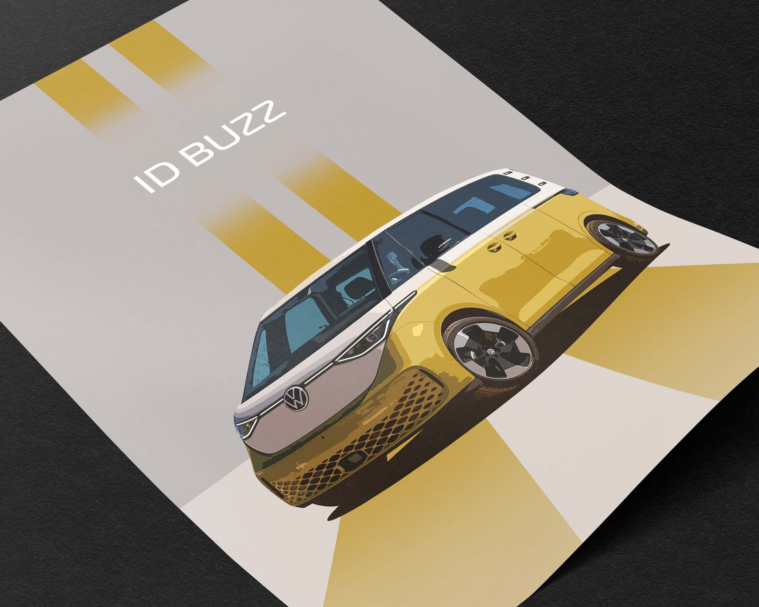 Volkswagen Id Buzz-poster, Afdrukbare VW Id Buzz-muurkunst, Leuke ...