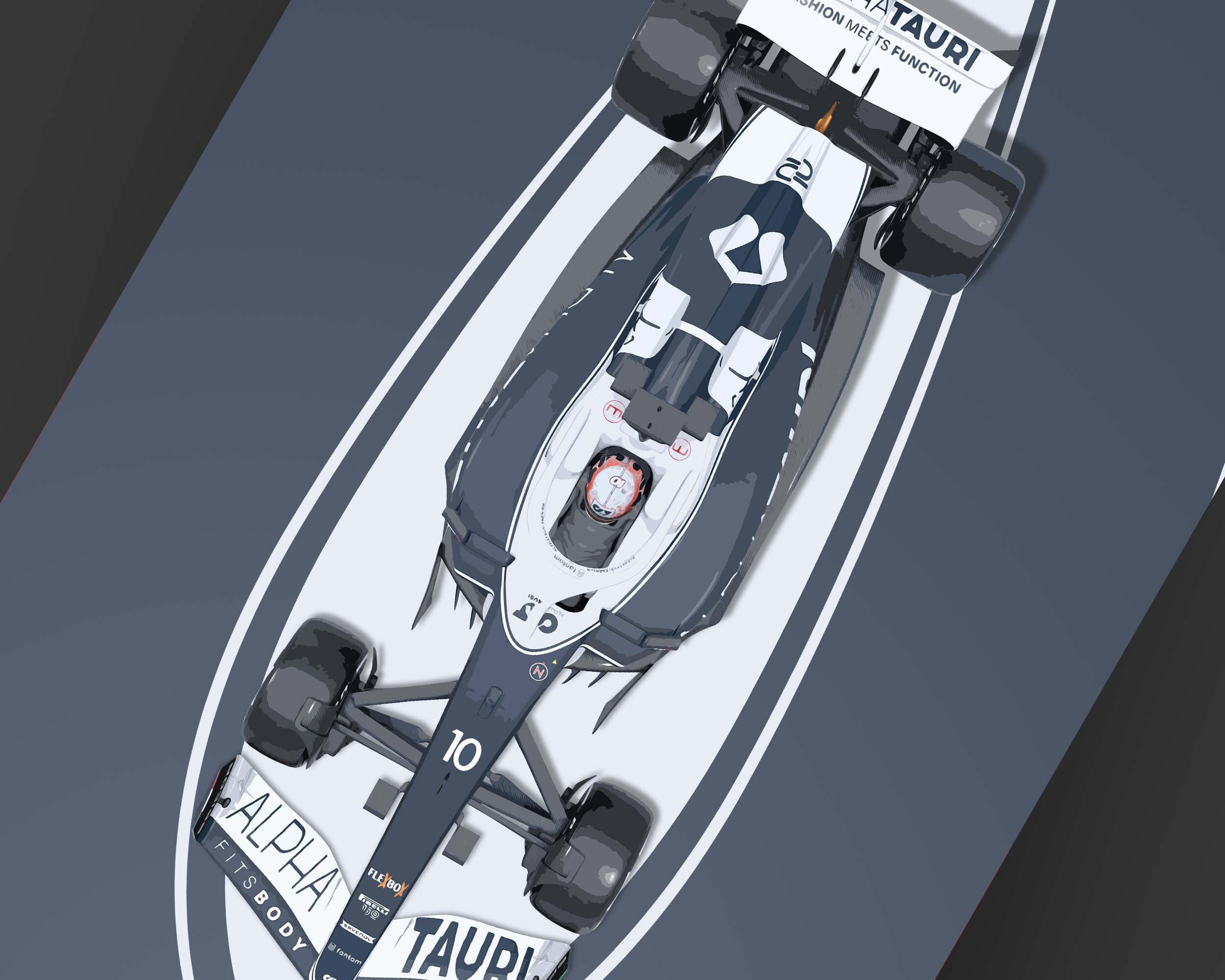 Printable Alpha Tauri Car Wall Art, Yuki Tsunoda F1 Car Decor, Formula ...