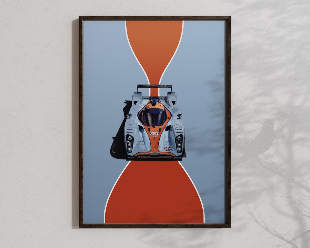 Aston Martin DBR1-2 With Gulf Livery, Printable Race Car Poster, 24 ...