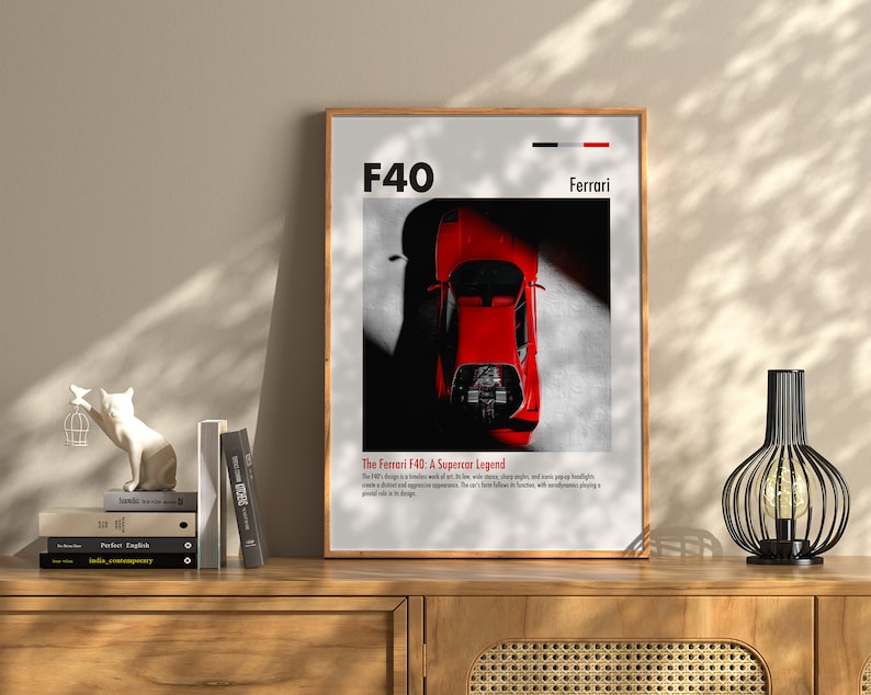 Set of 3 Printable Ferrari F40 Poster Hyper Cars Wall Art Cool ...