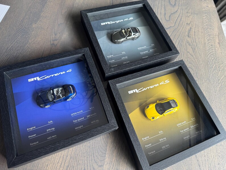 Porsche 992 Artwork Framed Porsche 911 Carrera 4s Wall Art 3D ...