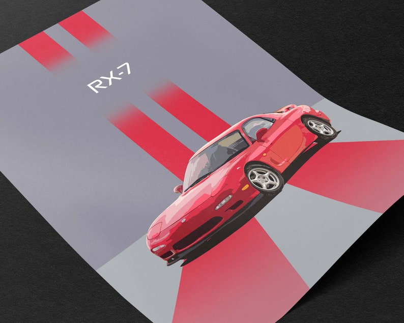 Printable Mazda Rx-7 Wall Art, Mazda Rx7 Poster, Sports Car Decoration ...