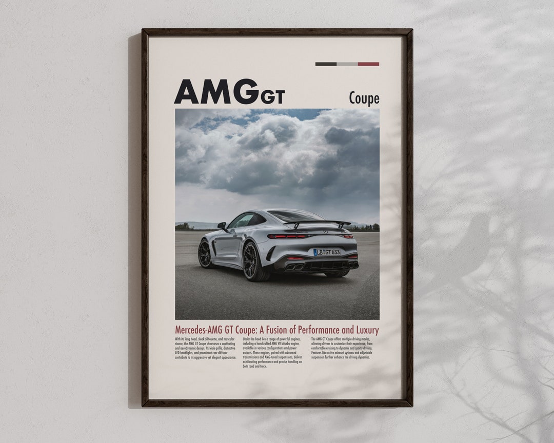 Mercedes AMG GT Poster Super Cars Wall Art Cool Luxury Car Prints ...