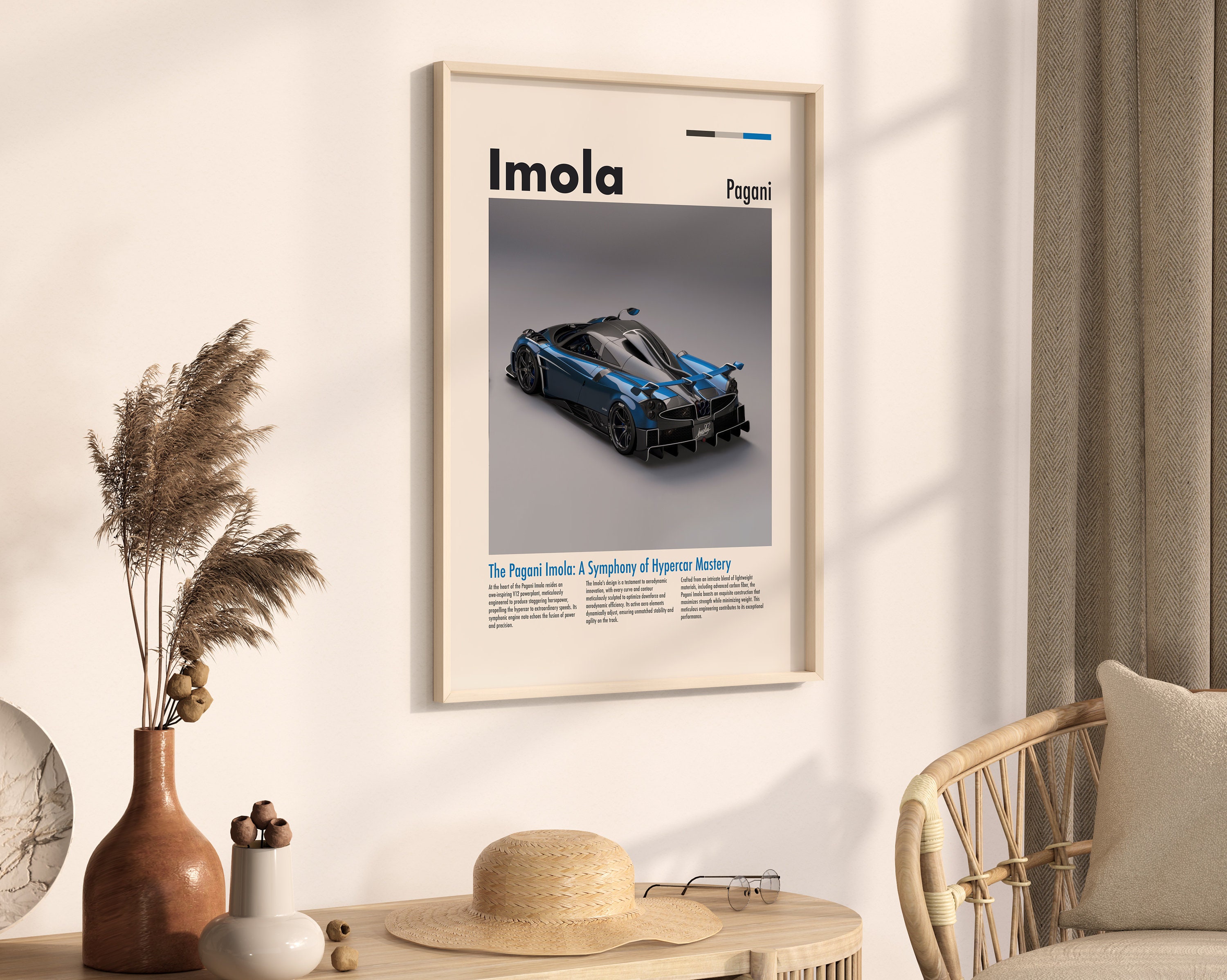 Printable Pagani Imola Poster Downloadable Car Wall Art Fast Hyper Car ...