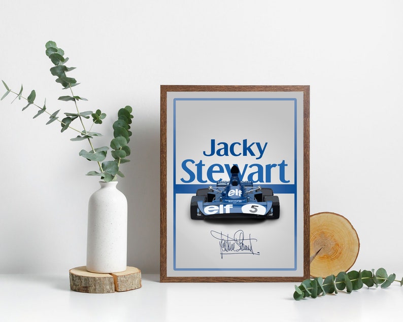 Jacky Stewart Poster, Printable Formula 1 Stewart Wall Art, Racing Art ...