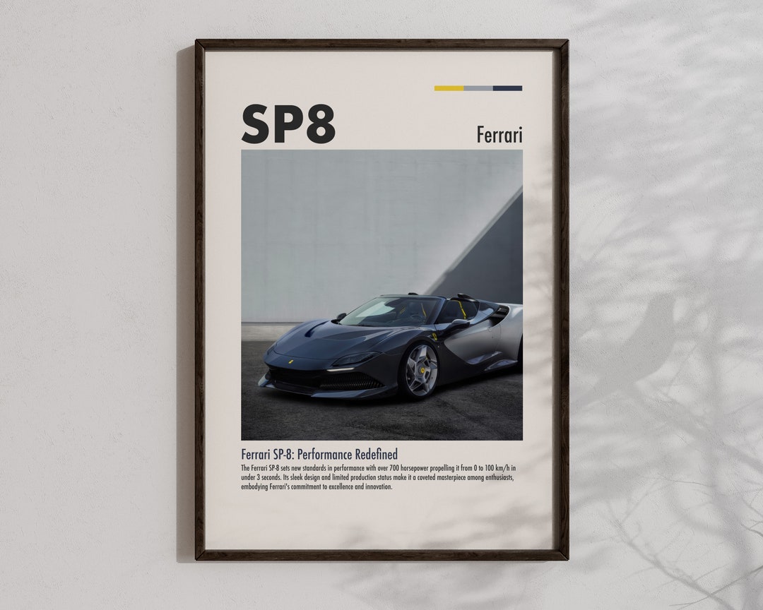 Ferrari SP8 Poster Hypercar Wall Art Automotive Home Decoration ...
