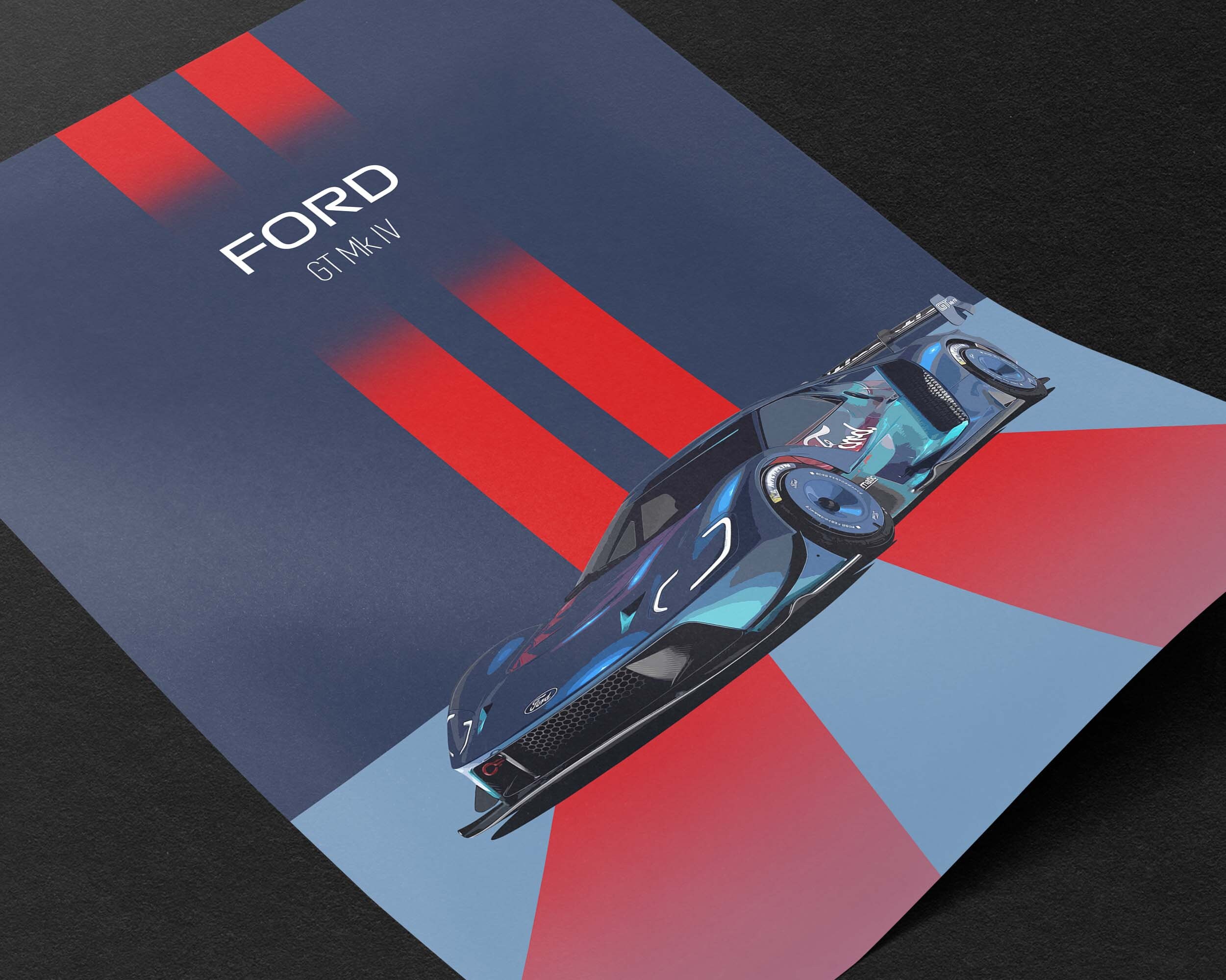 Ford GT Mkiv Wall Art, Ford GT Race Car Poster, Printable Hyper Car ...