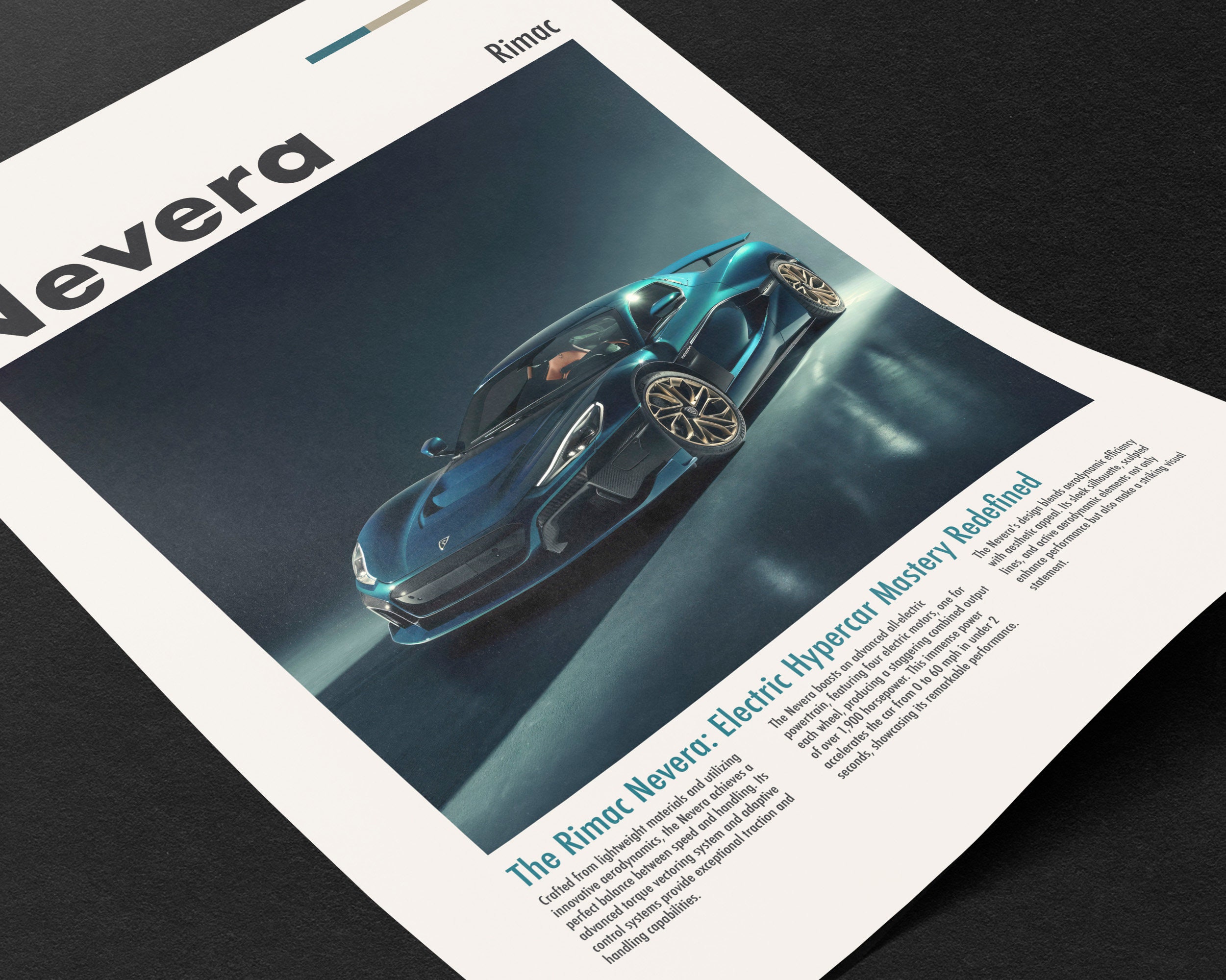 Rimac Nevera Poster Hyper Cars Wall Art Modern Automotive Wall Decoration Electric Futuristic ...