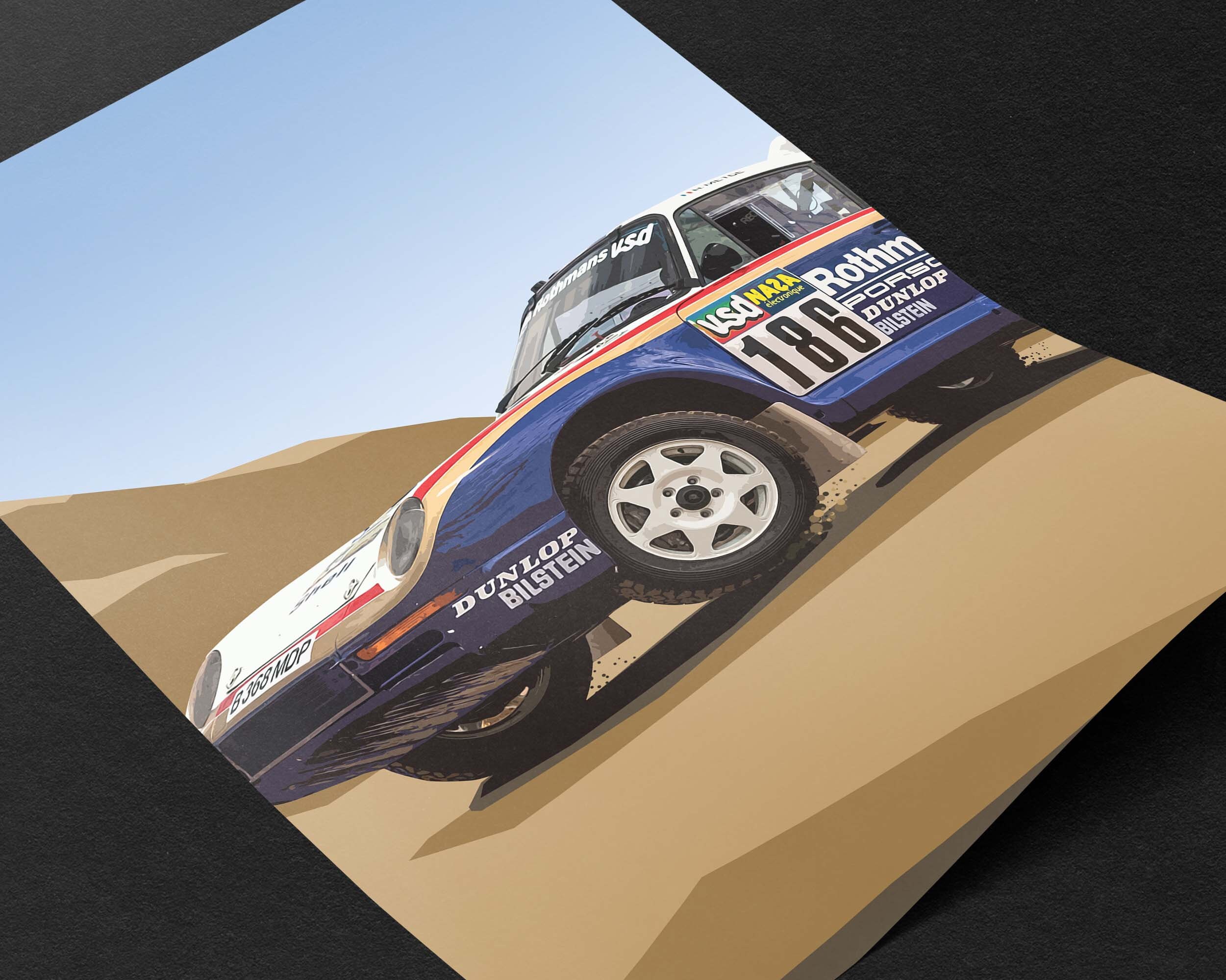 Printable Porsche 959 Dakar Poster Dakar Posters, Downloadable Racing ...