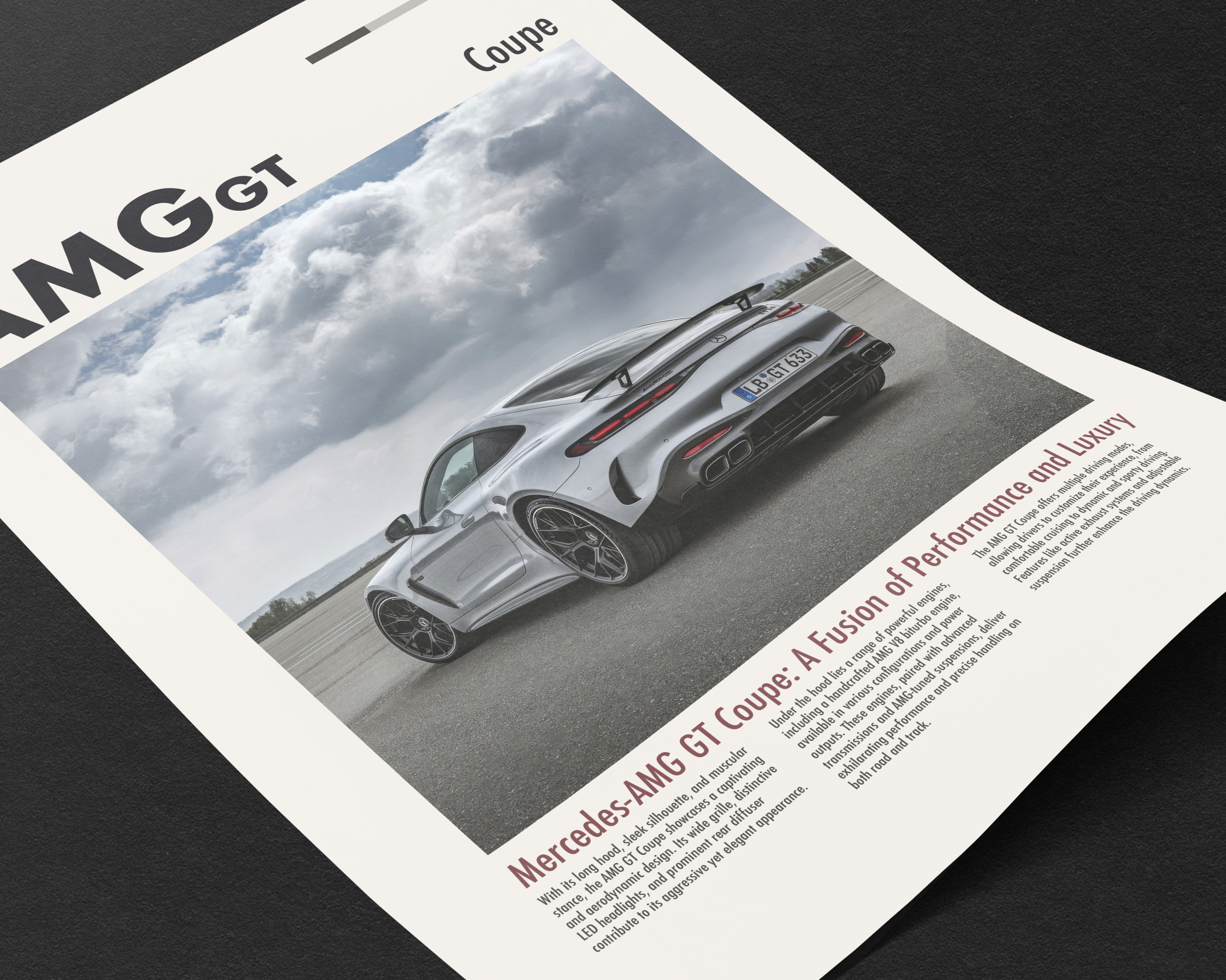 Mercedes AMG GT Poster Super Cars Wall Art Cool Luxury Car Prints ...