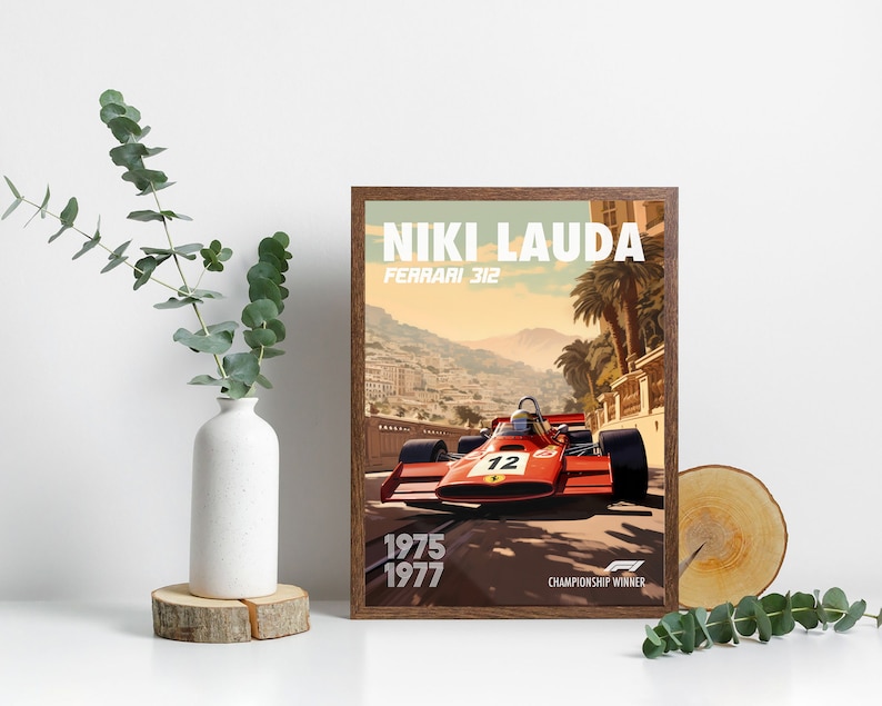 Niki Lauda Poster Formula1 Race Car Wall Art Ferrari 312 - Etsy