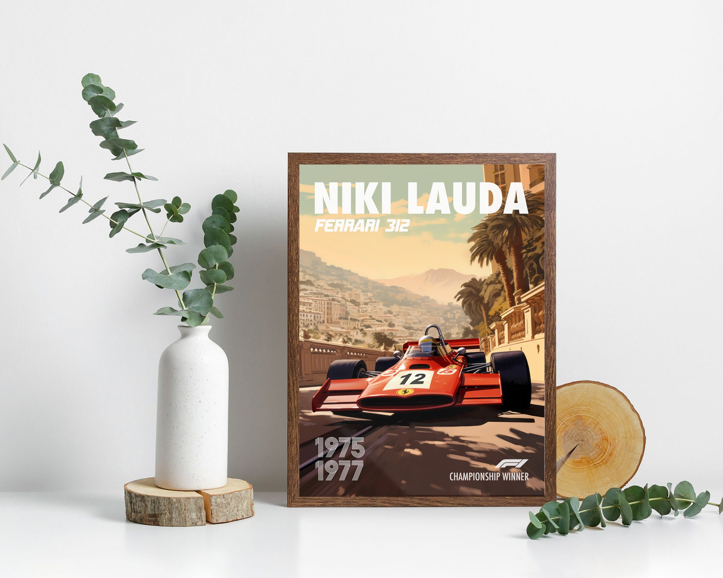 Niki Lauda Poster Formula1 Race Car Wall Art Ferrari 312 - Etsy