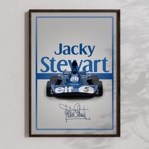 Jacky Stewart Poster, Printable Formula 1 Stewart Wall Art, Racing Art ...