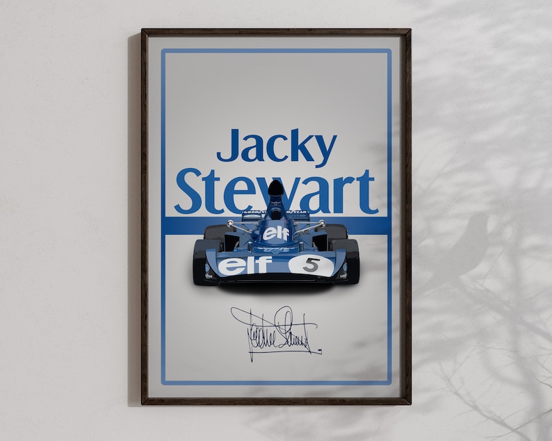 Jacky Stewart Poster, Printable Formula 1 Stewart Wall Art, Racing Art ...