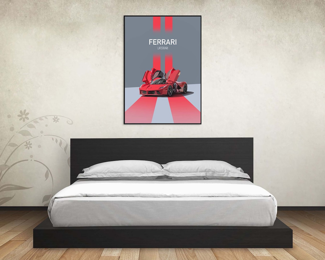Ferrari Laferrari Hypercar Poster, Printable Ferrari Wall Art ...