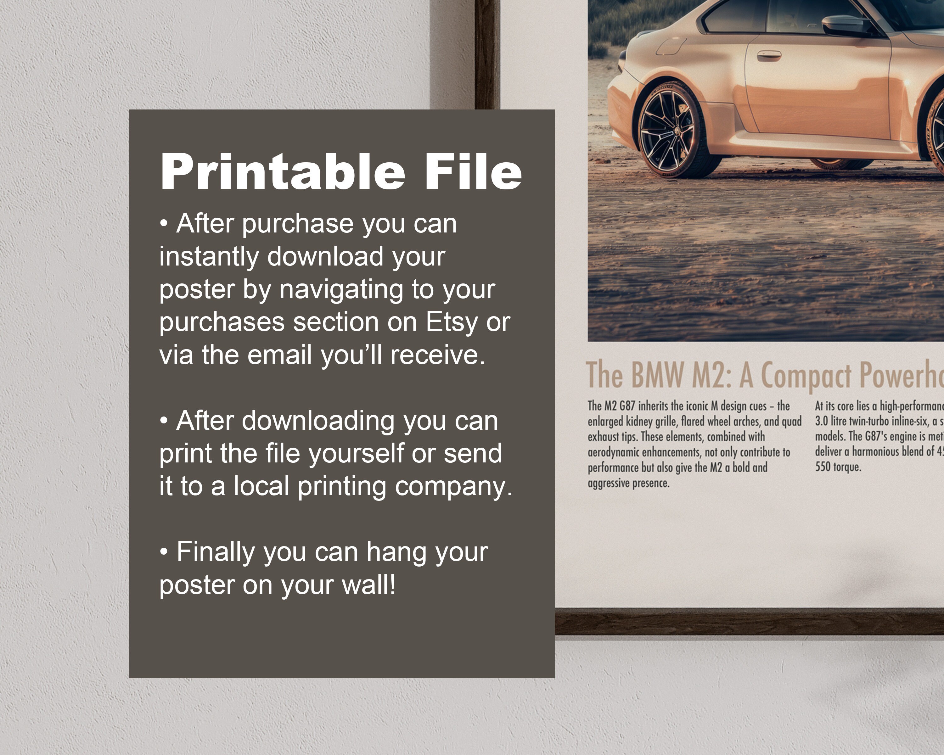 BMW M2 G87 Poster Automotive Home Wall Art Performance Cars Prints Cool BMW Gifts Decorative ...