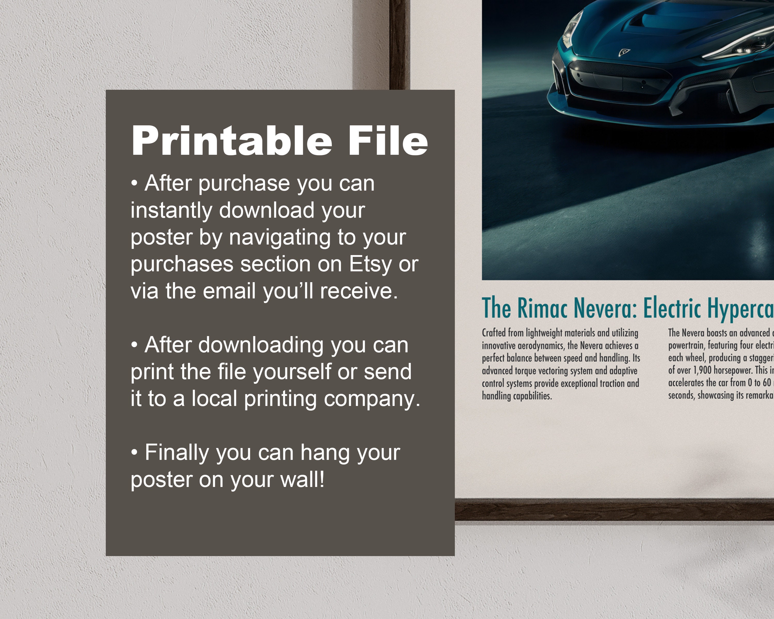 Rimac Nevera Poster Hyper Cars Wall Art Modern Automotive Wall Decoration Electric Futuristic ...