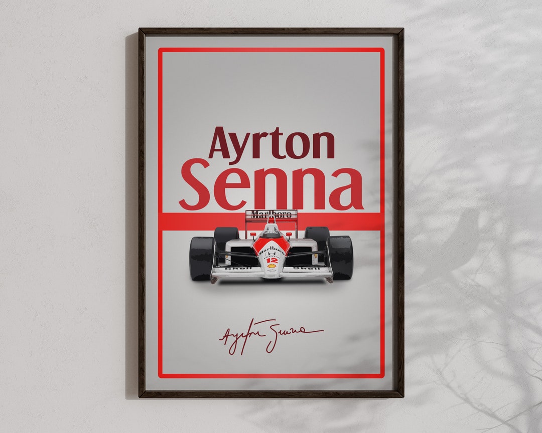 Ayrton Senna Poster, Printable Formula 1 Senna Wall Art, Racing Art ...
