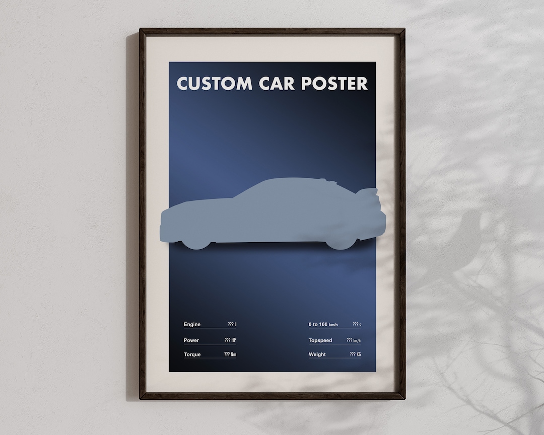 Custom Car Poster Personalize Own Car Prints Customized Wall Art ...