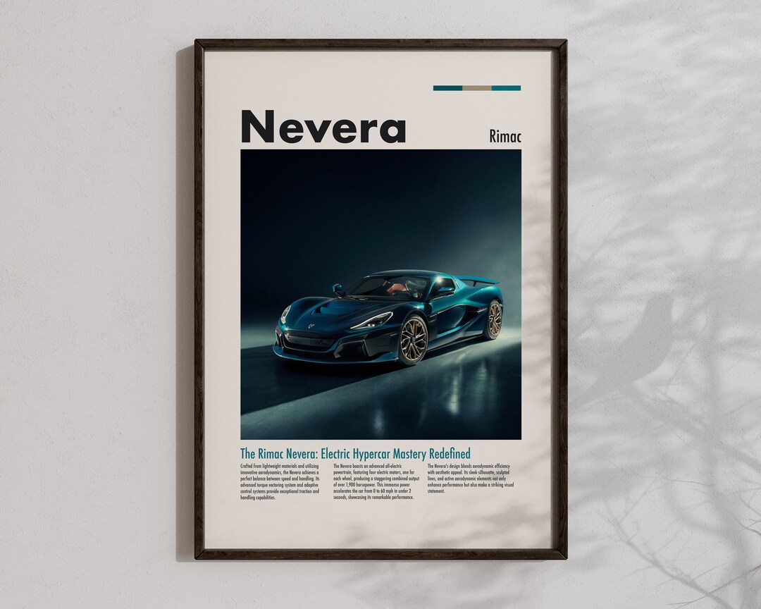 Rimac Nevera Poster Hyper Cars Wall Art Modern Automotive Wall Decoration Electric Futuristic ...