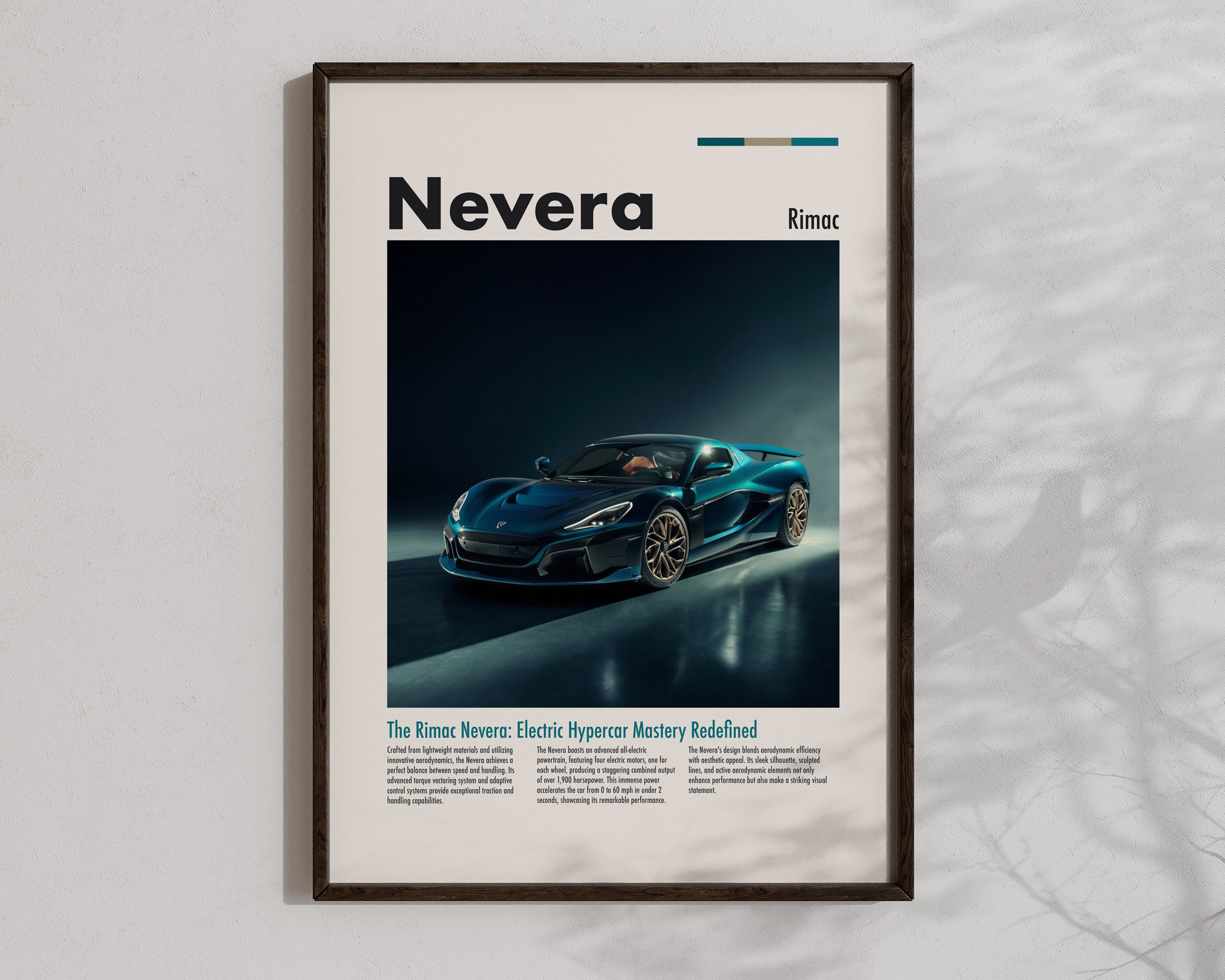 Rimac Nevera Poster Hyper Cars Wall Art Modern Automotive Wall ...